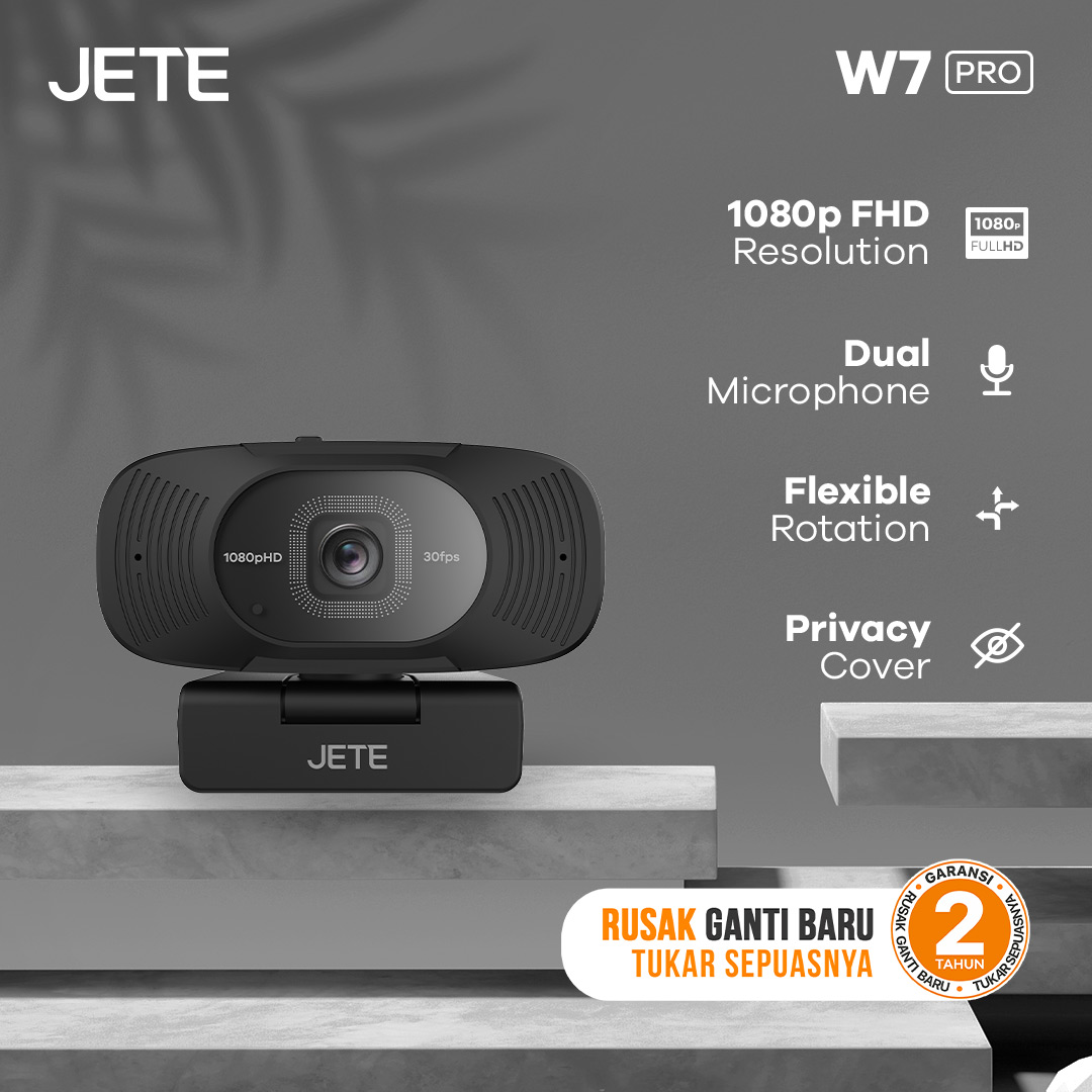 Jual Webcam JETE W7 Pro Full HD 1080px | Webcam Jete | Doran Gadget