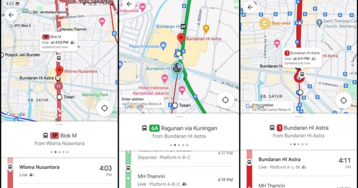 Bagaimana Cara Melacak Bus Transjakarta di Google Maps?